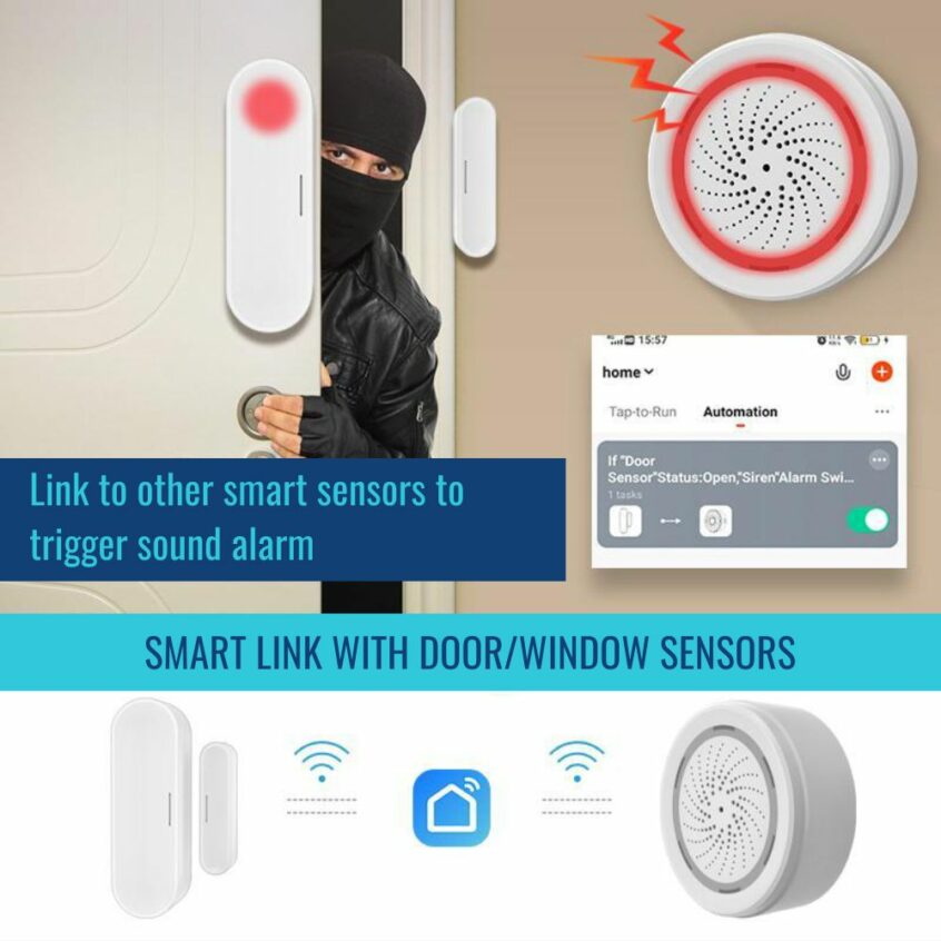 Siren Alarm with Temperature/Humidity Sensors - WiFi - Genie Automata