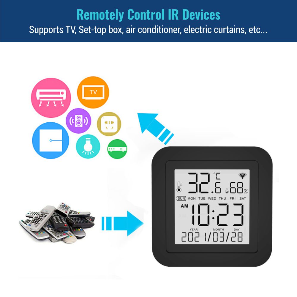 Temperature/Humidity Sensor with Display + IR - WiFi - Genie Automata